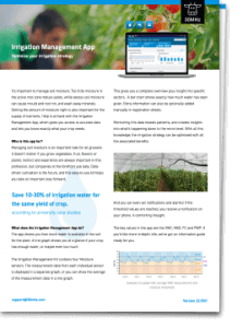 Infosheet: Irrigation Management App - 30MHz30MHz